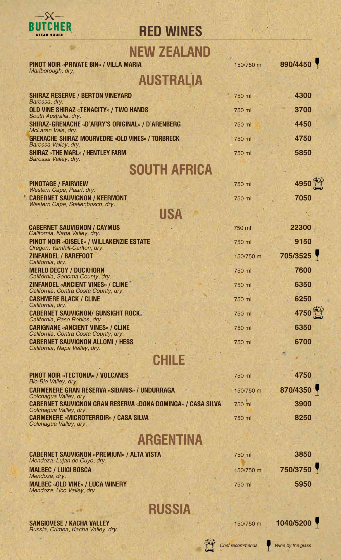 Butcher - Menu of steak House in Moscow